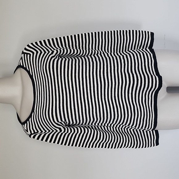 Eileen Fisher | Tops | Eileen Fisher Blackcream Stripe Organic Cotton ...